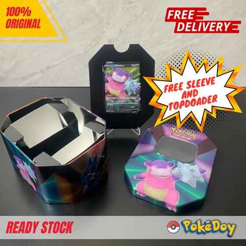 Jual TCG Pokemon Spring V Forces Tin - Galarian Slowbro V Tins Box Card ...