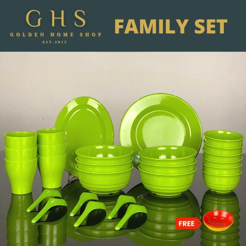 Jual 36 Pcs Family Dinner Set Melamin | Peralatan Makan Set Lebaran ...