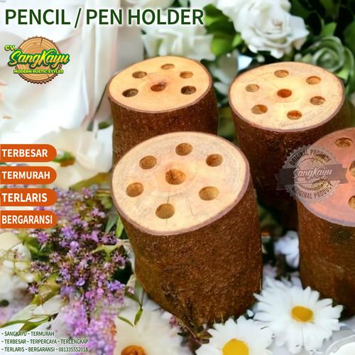 Jual Tempat penyimpanan pensil pulpen kuas lukis kayu vintage craft ...