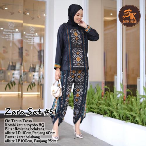 Jual Zara Set Batik Wanita Terbaru Batik Kekinian Batik kerja Ori Tenun ...