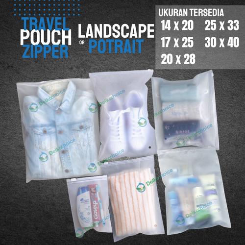 Jual Travel Organizer Kantong Plastik Pouch Zipper Bag Transparan Tebal ...