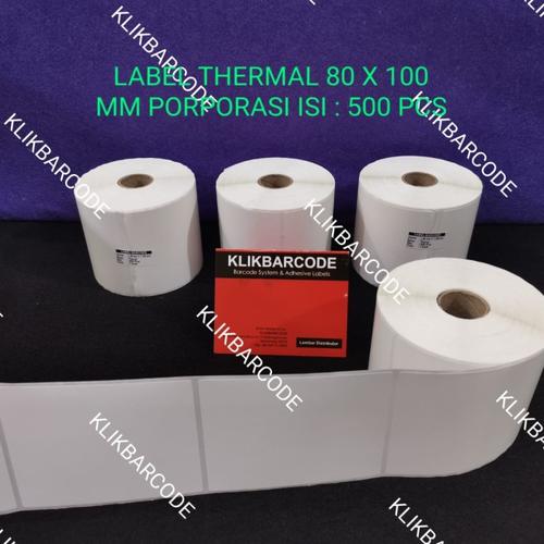 Jual Label Barcode 80 x 100 Kertas Sticker Thermal 80x100 mm (500p ...