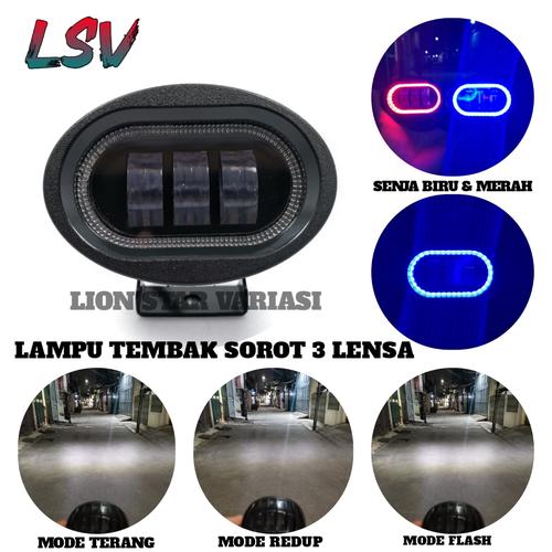 Jual Lampu Tembak 3 Lensa LED Lampu Sorot 3 Lensa Plus Angel Eye ...