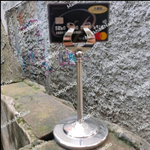 Jual Table Number Menu Stand Card Holder Stainless / Tiang Nomor Meja ...