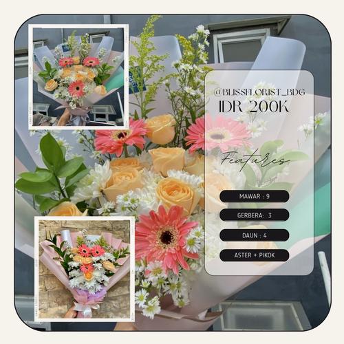 Jual buket bunga asli bucket mawar segar buket wisuda hadiah valentine ...