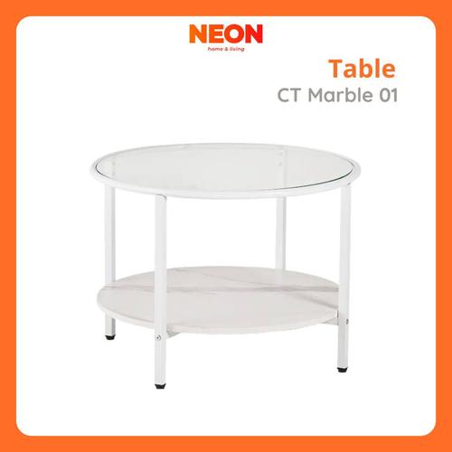 Jual Meja Tamu CT Marble 02 | Meja Bulat 2 Susun | Coffee Table | Meja ...