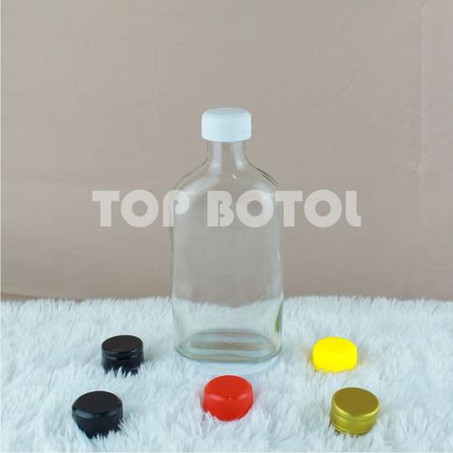 Jual BOTOL GEPENG BENING BARU | KEMASAN KOPI | TUTUP WARNA WARNI ...
