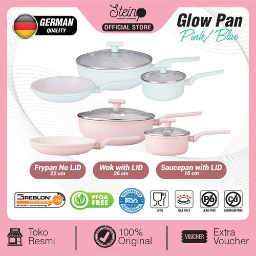 Promo New Product by Steincookware - Glow Pan Series (Pink Ivory) / Pan Set - Biru Muda Cicil 0% ...