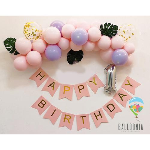Jual SET Foil Balloon Purle Pink Chain Birthday / Dekorasi Balon Ultah ...