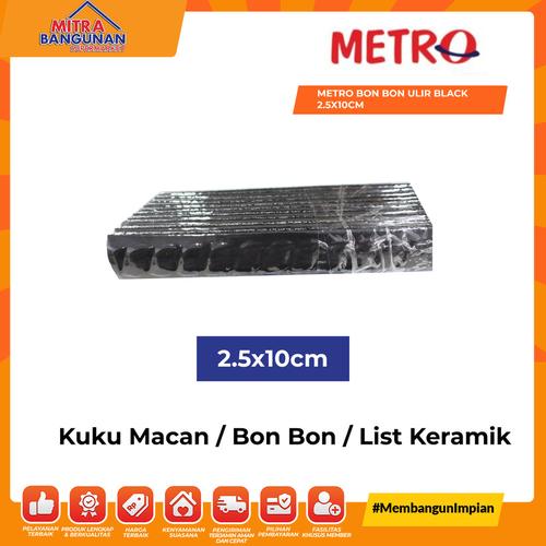 Jual LIST KERAMIK BONBON KUKU MACAN ULIR METRO BLACK 2.5X10CM - Kota ...