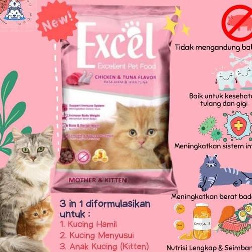 Jual Excel Mother & Kitten Chicken and Tuna Flavor 500g - Kab ...