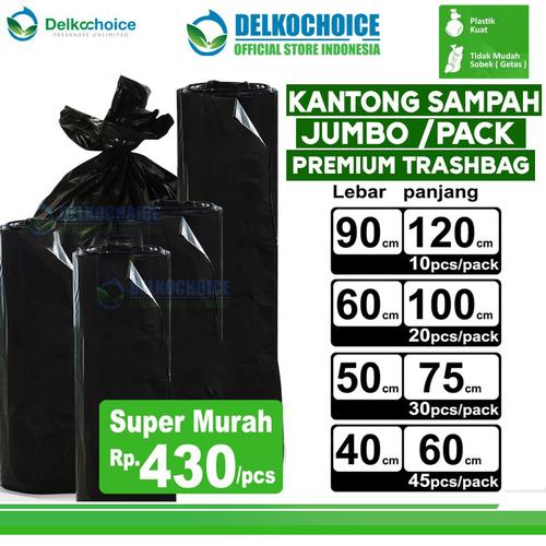 Jual KANTONG PLASTIK SAMPAH HITAM TEBAL JUMBO Trash Bag PREMIUM SATUAN - 40x60cm - Kota ...