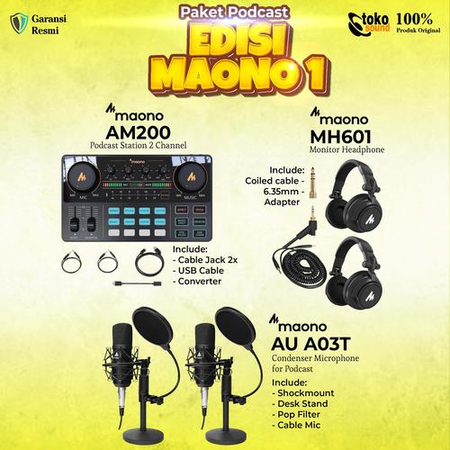 Jual PAKET PODCAST FULL MAONO 2 ORANG - MAONO AU AM200 - MAONO AU A03 ...