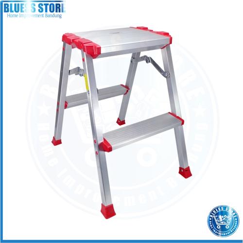 Jual Krisbow Tangga Lipat Aluminium Portable 2 Step Wide Ladder Step 56 ...