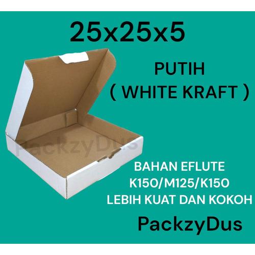 Jual kardus box pizza/ die cut ukuran 25x25x5 cm PUTIH - Jakarta Barat ...