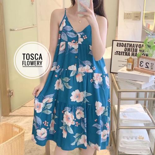 Jual DRESS SEXY SEHARI-HARI / DASTER SEXY TANPA LENGAN - PEACH FLOWER ...