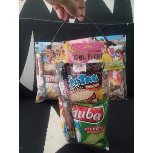 Jual Tas Snack Lebaran 1 Pack isi 10 PCS Plastik Label & Tali Ukuran ...