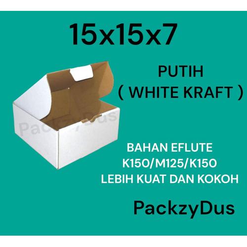 Jual Kardus Packing Box Die cut / Pizza uk 15x15x7 PUTIH PUTIH ...