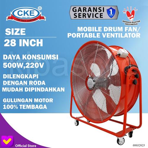 Jual Portable Ventilator 28" Mobile Drum Fan Blower Exhaust - Kota ...