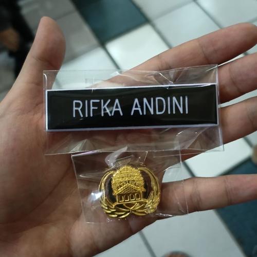 Jual paket nametag grafir peniti papan nama ukir pin kopri ASN magnet ...