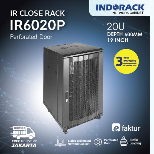 Jual INDORACK IR6020P - 20U DEPTH 600MM PERFORATED DOOR 19INCH ...