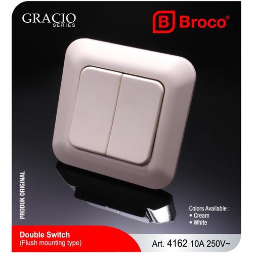 Jual SAKLAR LAMPU SERI DOUBLE BROCO GRACIO 2 ENGKEL SWITCH SERI INBOW ...