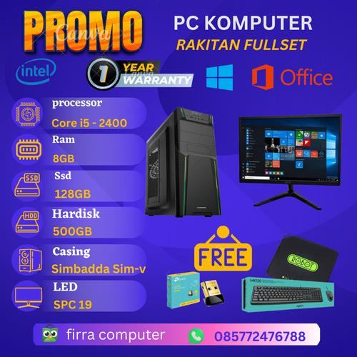 Promo PC KOMPUTER FULLSET/i5 2400/8GB/SSD128GB/500GB/LED SPC 19/OFFICE ...