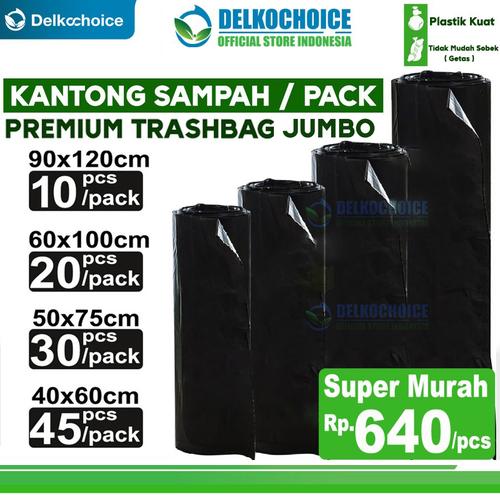 Jual KANTONG SAMPAH PLASTIK HITAM JUMBO TEBAL Trash Bag TERMURAH SATUAN - 40x60cm - Kota ...