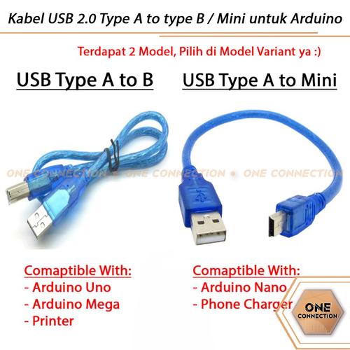 Jual Kabel USB Type A to type B / Mini Cable Printer Arduino UNO MEGA ...