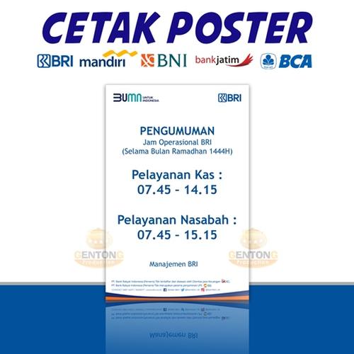 Jual cetak poster A3+ poster Bank BRI Bank BNI Bank Mandiri Bank BCA ...