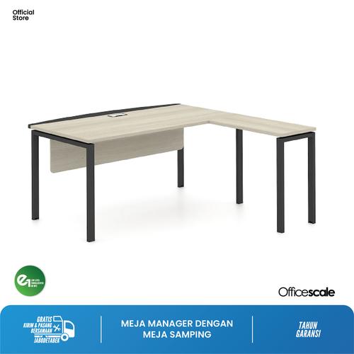 Promo Meja Kerja Kantor | Meja Manager Panel Depan + Meja Samping ...