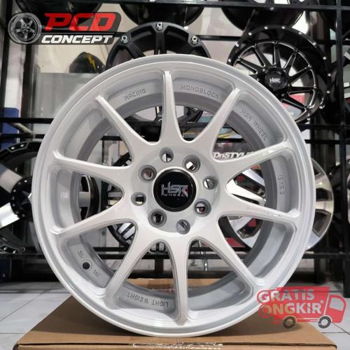 Jual VELG MOBIL R15 PUTIH BRIO JAZZ IGNIS YARIS SWIFT R15 HSR WHEEL ...