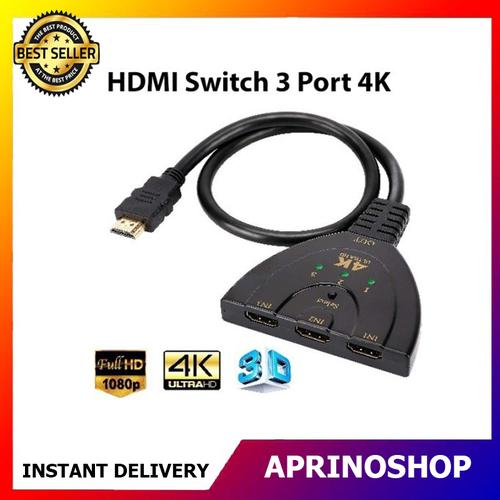Jual HDMI Switch 3 Port TV HDMI Switcher 3 Input 1 Output - Kab ...