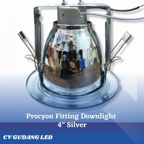 Jual Fitting Downlight / Downlight rumah lampu E27 4" Silver - Procyon ...