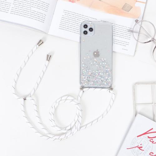 Jual IPHONE X XR XS 11 PRO MAX 7 8 PLUS - LANYARD GLITTER SLING CASE ...