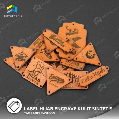 Jual Label Hijab Kulit Imitasi / Label Kulit Sintetis / Label Brand ...
