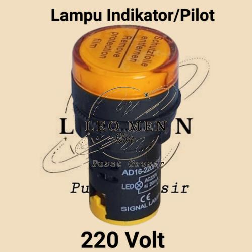Jual Lampu Pilot~Lampu Indikator~Lampu Signal~LED~KUNING~22mm~250VAC ...