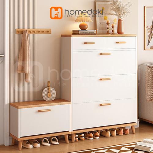 Promo Rak Sepatu kayu / Anti Debu Lemari Sepatu kayu lipat/ Rak Sepatu ...