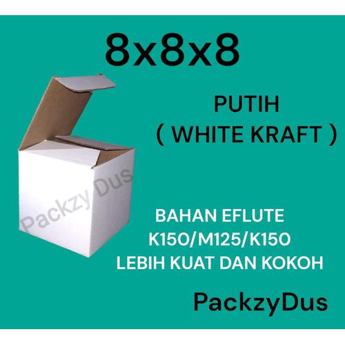 Jual Kardus Packing Box Die cut / pizza uk 8x8x8 PUTIH PUTIH - Jakarta ...