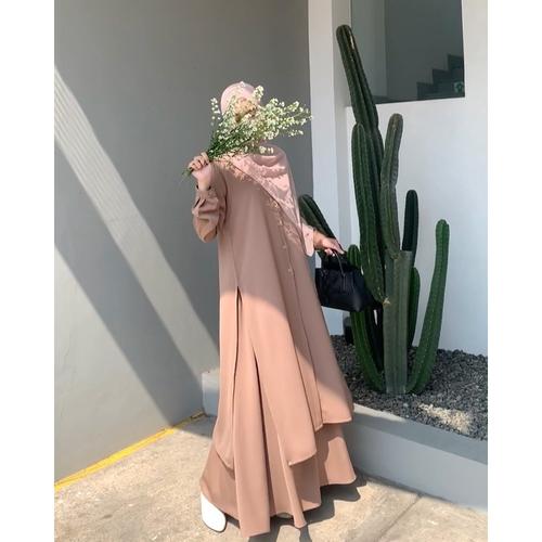 Jual ONE SET + ROK TUNIK HANUM BUSUI WANITA MUSLIM JUMBO GAMIS SYARI ...
