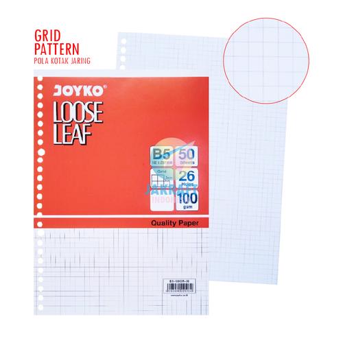 Promo Kertas Binder Note JOYKO B5 Loose Leaf Grid Kotak Kecil Lubang 26 ...