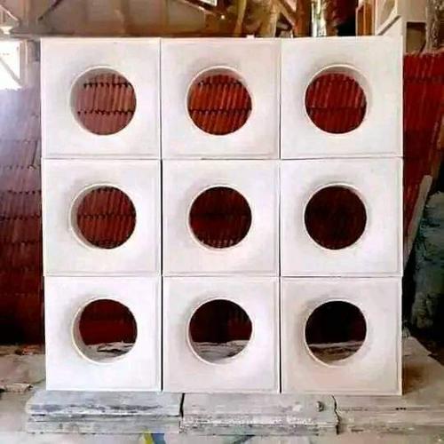 Jual roster minimalis/roster beton minimalis motif bulat - Abu-abu ...