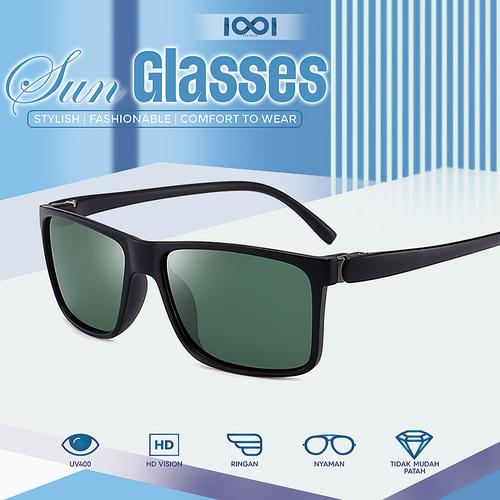 Jual Kacamata Hitam Sunglasses Anti UV Frame Kotak Pria Wanita - IOOI I-11 - Black Doff ...