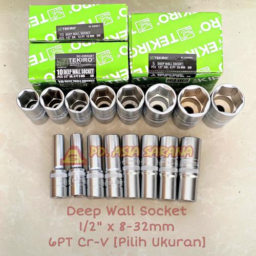 Jual Deep Wall Socket 1/2" x [8-32mm] TEKIRO 6 PT Panjang Inch Mata ...