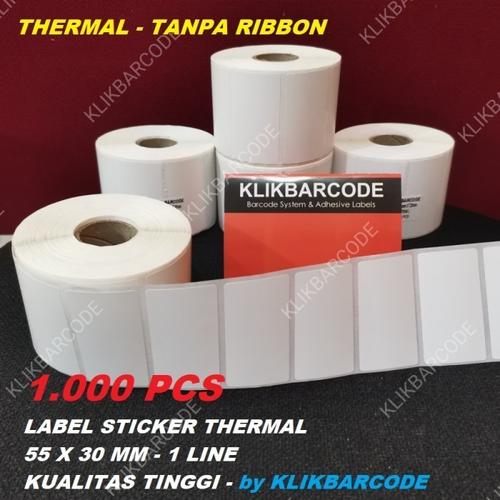 Jual Stiker Label Barcode Thermal 55x30 mm / 55 x 30 mm / 55x30mm 1.000 ...