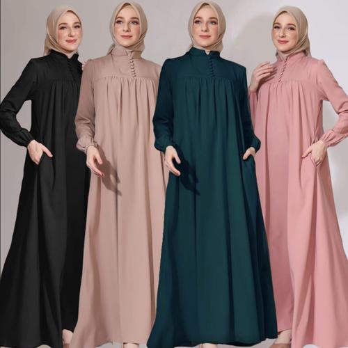 Jual Baju Gamis Wanita Terbaru Muslim Bahan Katun Toyobo Polos Umbrella ...