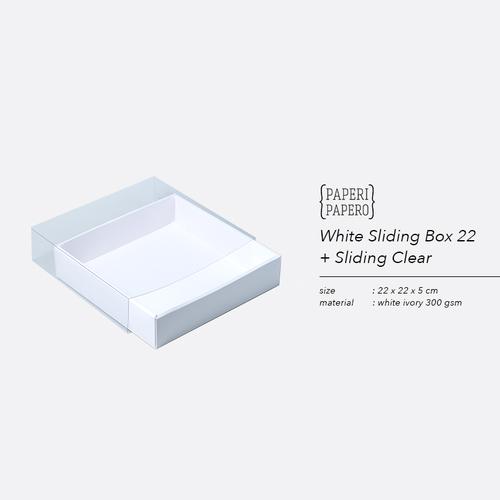 Jual White Sliding Box 22 x 22 x 5 cm Clear-Kotak Laci Putih Slide (5 ...