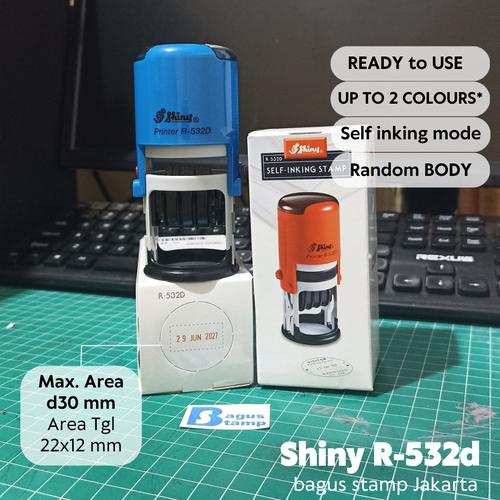 Jual Stempel Shiny R 532D Tanggal Otomatis Custom Text / Dater Otomatis ...