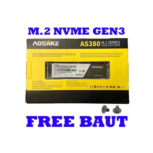 Jual AOSENKE SSD AS380 M.2 NVMe 512gb PCIe GEN3 2280 M2 FREE BAUT ...