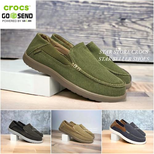Jual Sepatu Crocs Santa Cruz Deluxe Sepatu Crocs Pria - khaki mocca, 43 ...